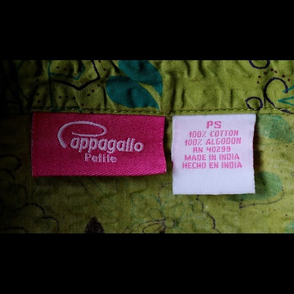 Pappagallo | Tops | Deep Green Floral Seersucker Cap Sleeve Blouse ...